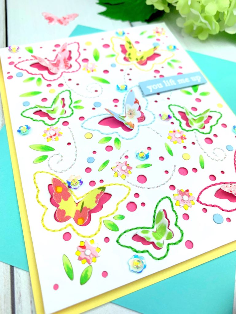 Colorful Dimensional Butterfly Card | By Leigh Houston – Birch Press Design